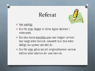 Pedagogisk planering i Skolbanken: Sve 1: Referatet (4)