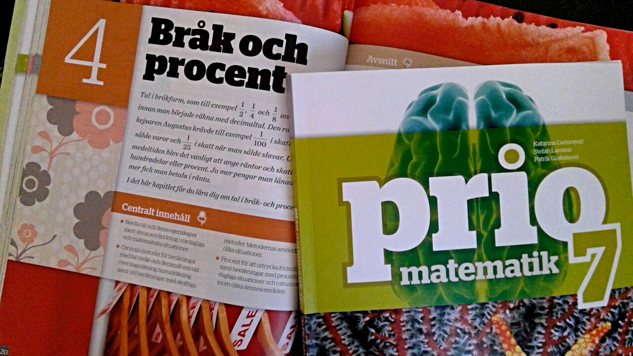 Skolbanken · Matematik åk 7 Bråk och procent