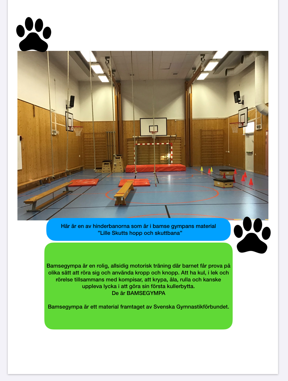 Skolbanken · Bamse gympa