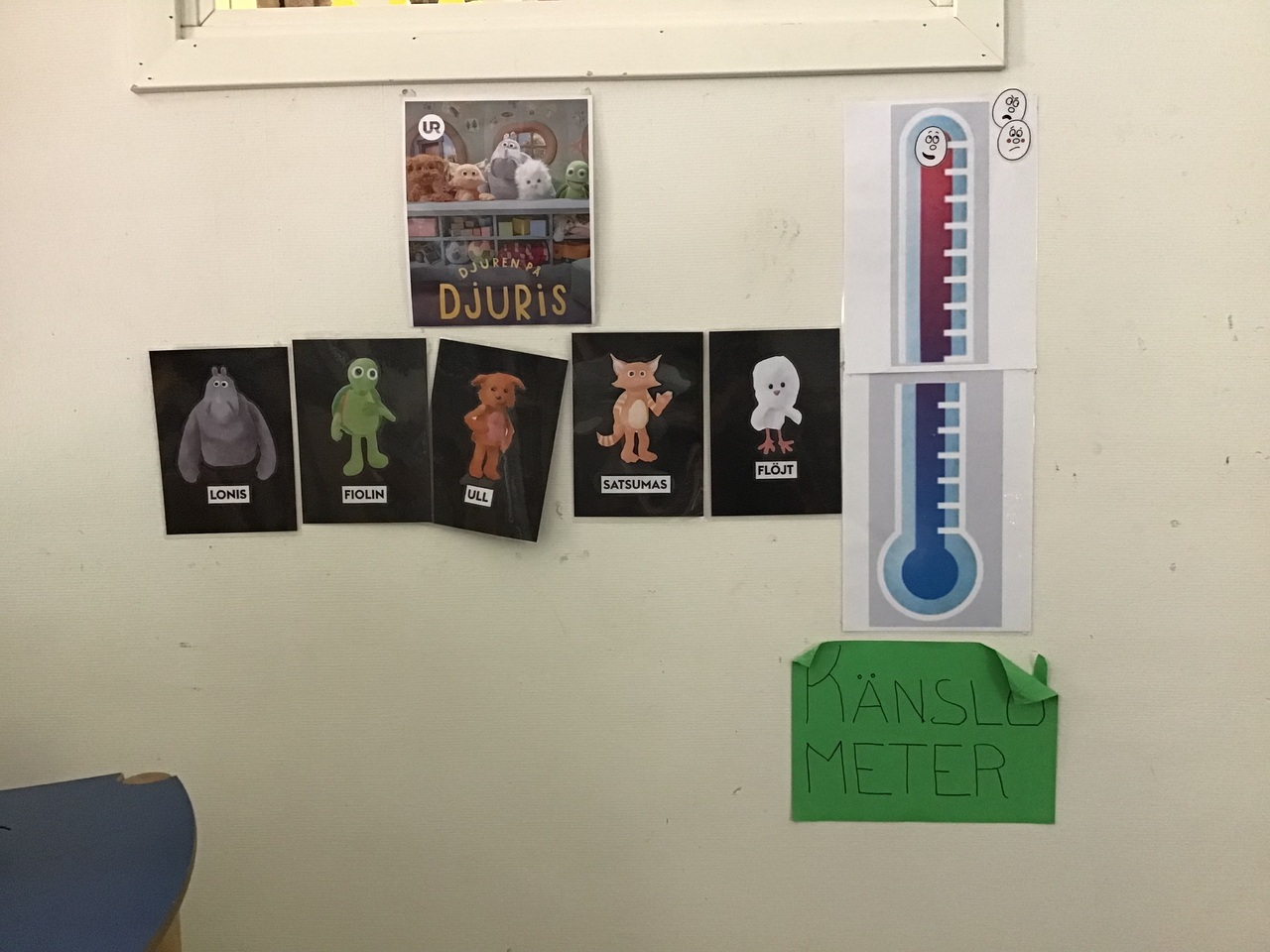 Skolbanken · projekt känslor med "djuren på djuris" för regnbågen