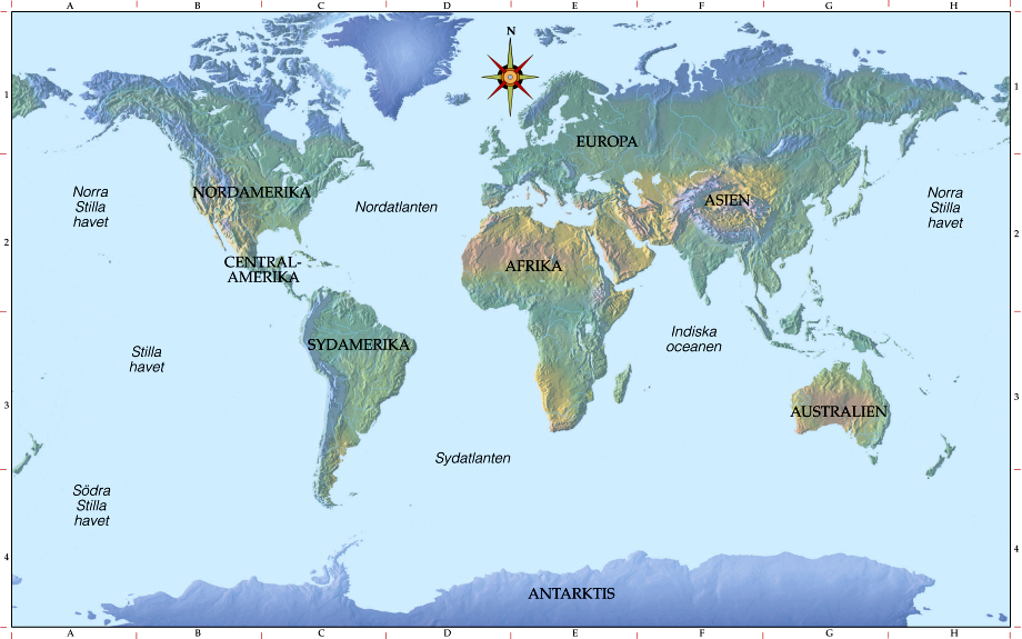 Skolbanken · Världsdelar och stora hav