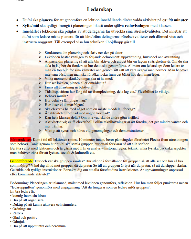 Skolbanken · Ledarskap - inlämning av planering